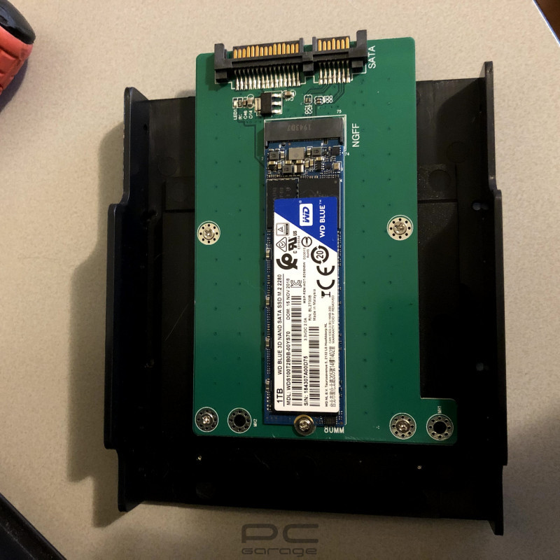 Adaptor Inter-Tech KT001B 3.5 inch 1x SATA Male - 1x M.2 SATA SSD - PC ...