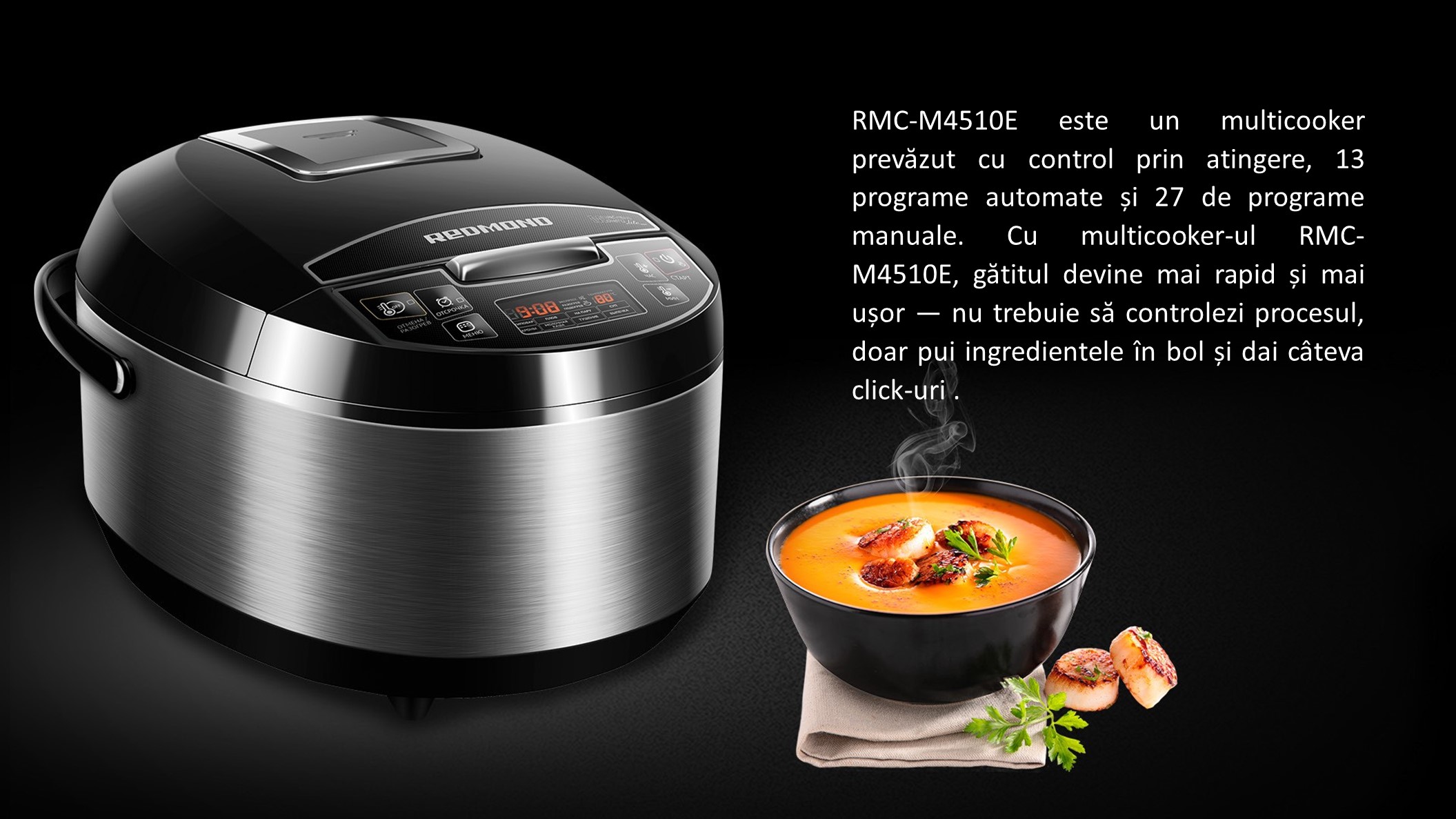 REDMOND Multicooker, RMC-M4510E, 1000W, 5L, Argintiu - PC Garage