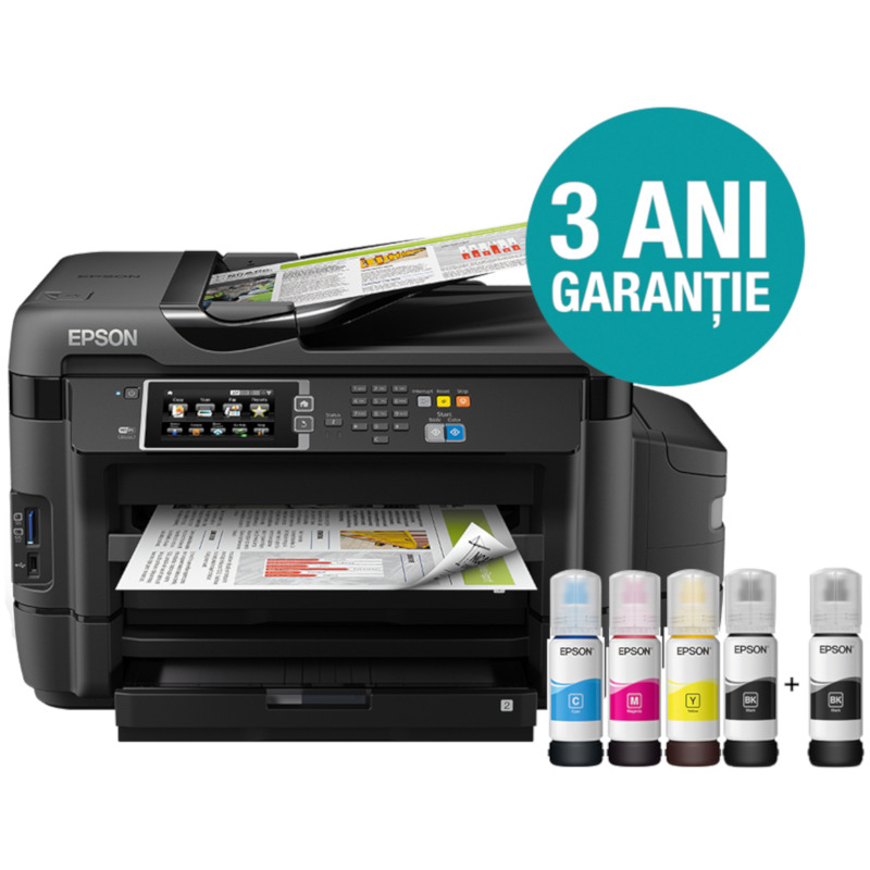 Multifunctionala Epson L1455, Inkjet, CISS, Color, Format A3, Retea, Wi ...