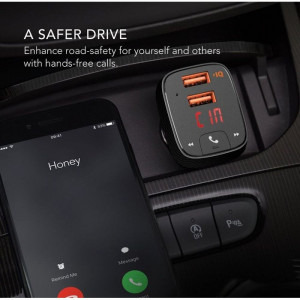 Incarcator auto Anker Roav SmartCharge F2, 2x USB, FM, Bluetooth Carkit ...