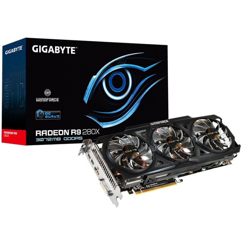 Placa video GIGABYTE Radeon R9 280X OC WindForce 3X 3GB GDDR5 384-bit ...
