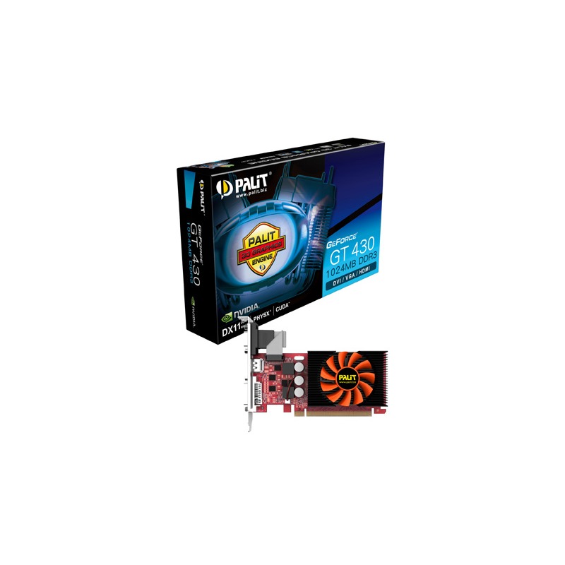 Placa video Palit GeForce GT430 1GB DDR3 64-bit Low Profile - PC Garage