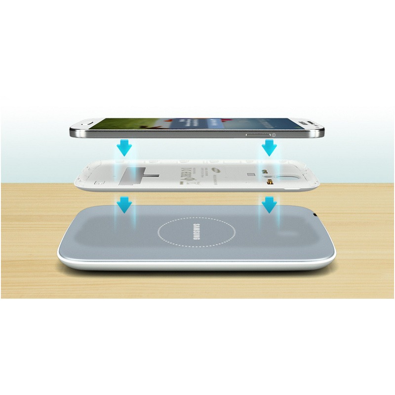 Incarcator wireless Samsung Kit EP-WI950EBEGWW + Capac protectie Cover Black pentru i9500 Galaxy ...