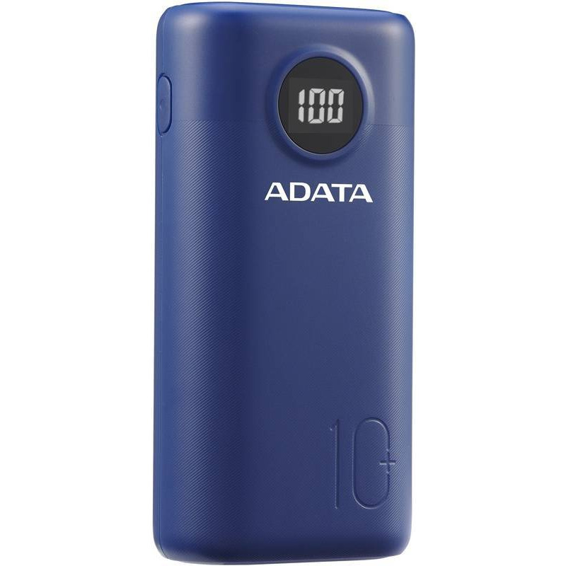 Baterie externa ADATA P10000QCD, 10000 mAh, 2x USB, 1x USB-C, 3A, Quick Charge 3.0, Dark Blue ...