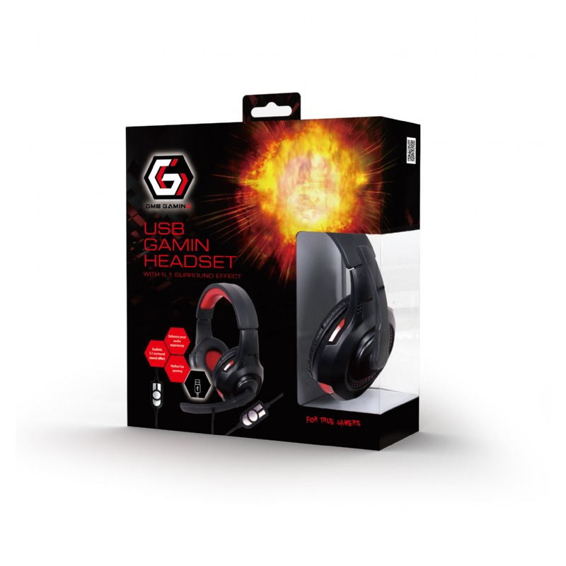 Casti Gaming Gembird Casti 5.1 surround USB Black - PC Garage