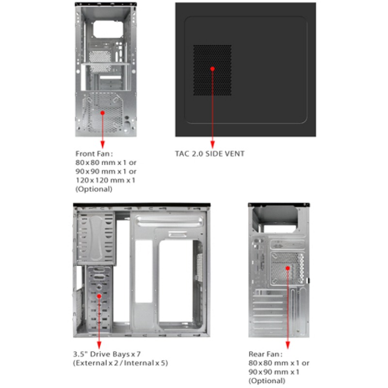 Carcasa KME CX5E56 black - PC Garage