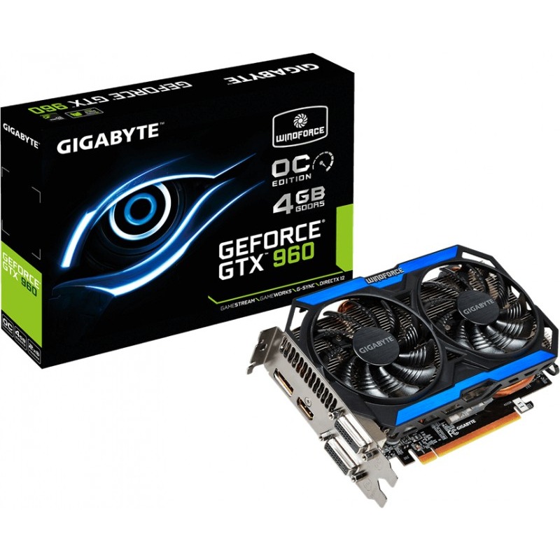 Placa video GIGABYTE GeForce GTX 960 OC WindForce 2X 4GB GDDR5 128-bit ...
