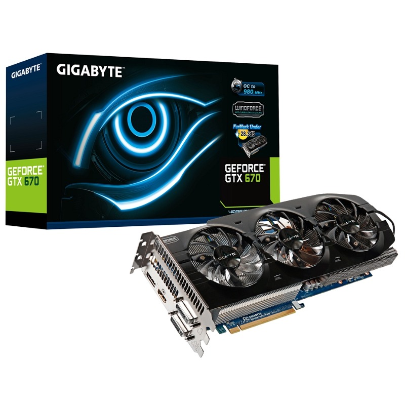 Placa video GIGABYTE GeForce GTX 670 OC WindForce 3X 4GB GDDR5 256-bit ...