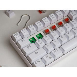 Tastatura Gaming QwertyKey Rice White RGB Mecanica Red Switch - PC Garage