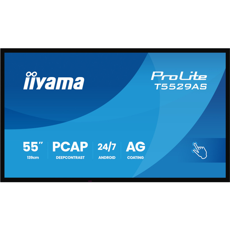 Monitor LED IIyama Smart ProLite T5529AS-B1AG Touchscreen 54.6 inch UHD ...