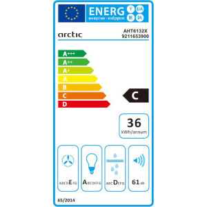 Hota incorporabila Arctic telescopica AHT6132X, Putere de absorbtie 290 ...