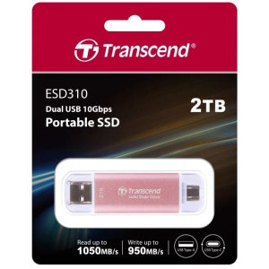 SSD Transcend ESD310 2TB External SSD USB 3.0 Type C/A Pink - PC Garage
