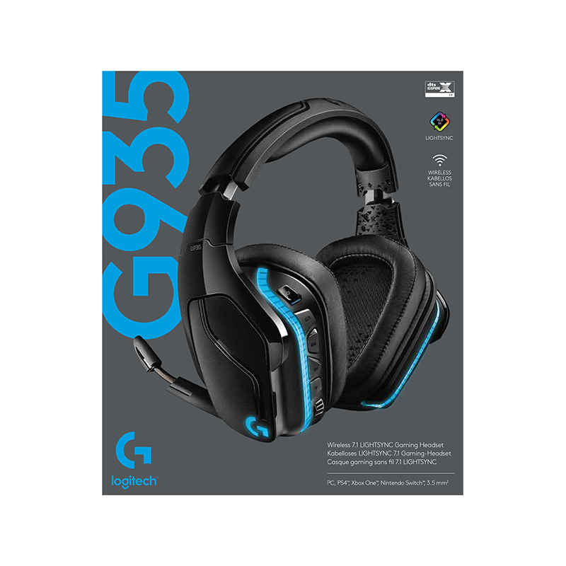 Casti Gaming Logitech G935 LightSync RGB Wireless 7.1 Surround - PC Garage