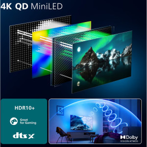 Televizor LED Philips Smart TV 65MLED920/12 Seria MLED920/12 164cm 4K UHD HDR Ambilight pe 3 ...